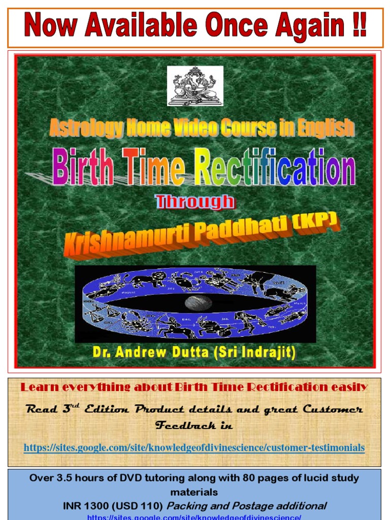 Birth Time Rectification in KP Astrology | PDF | Career & Growth | Business