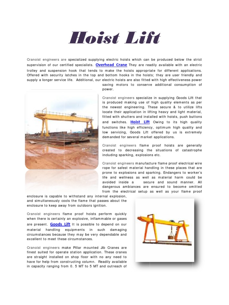 Hoist Lift | PDF
