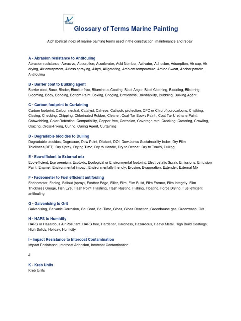 Marine Painting Terms Glossary | PDF | Paint | Manmade Materials