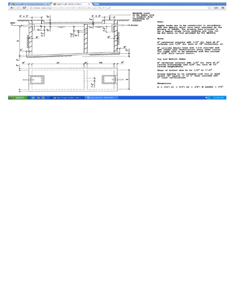 Septic Tank Drawing | PDF