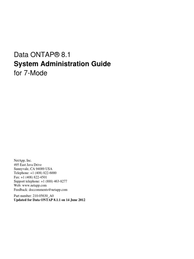 Netapp Admin Guide | PDF | Computer Data Storage | Superuser