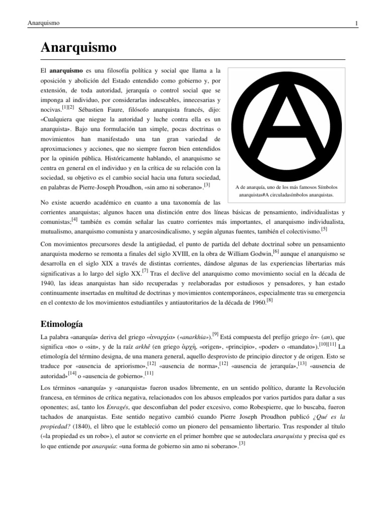 anarquismo | Anarquismo | Movimientos politicos