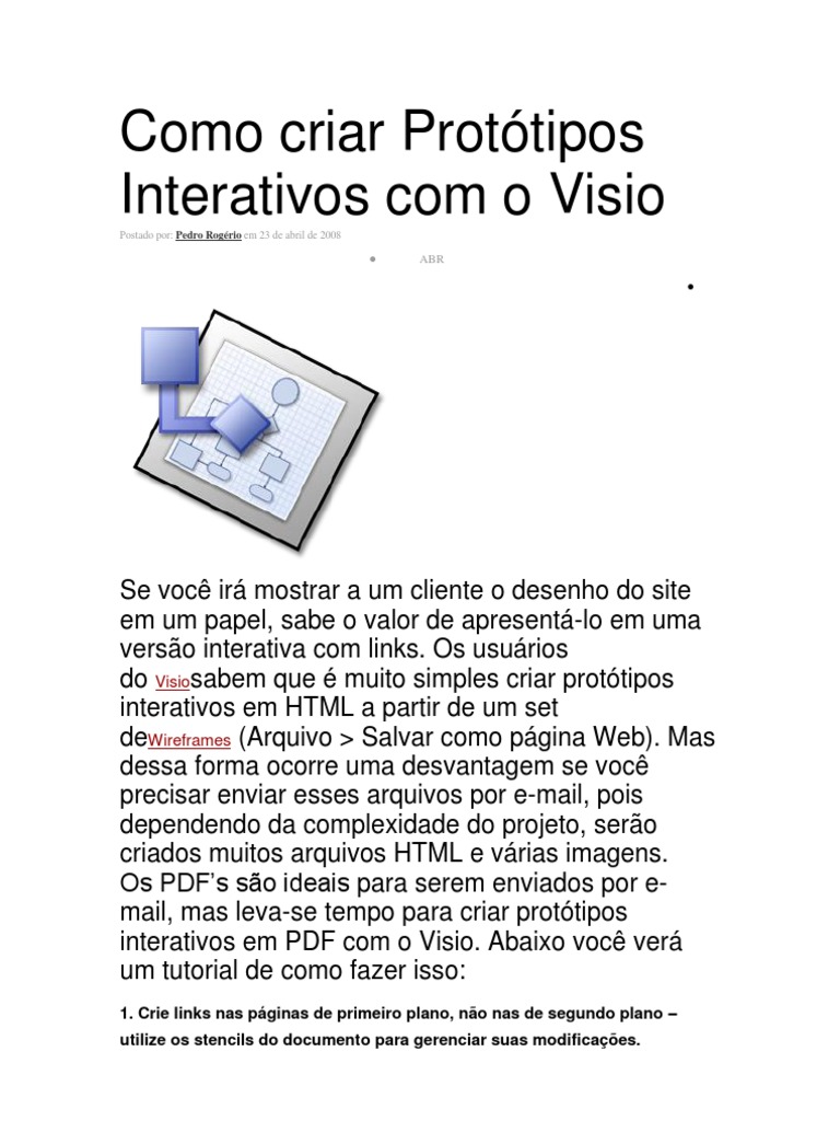 Como Criar Protótipos Interativos Com o Visio | PDF | Sites | Html