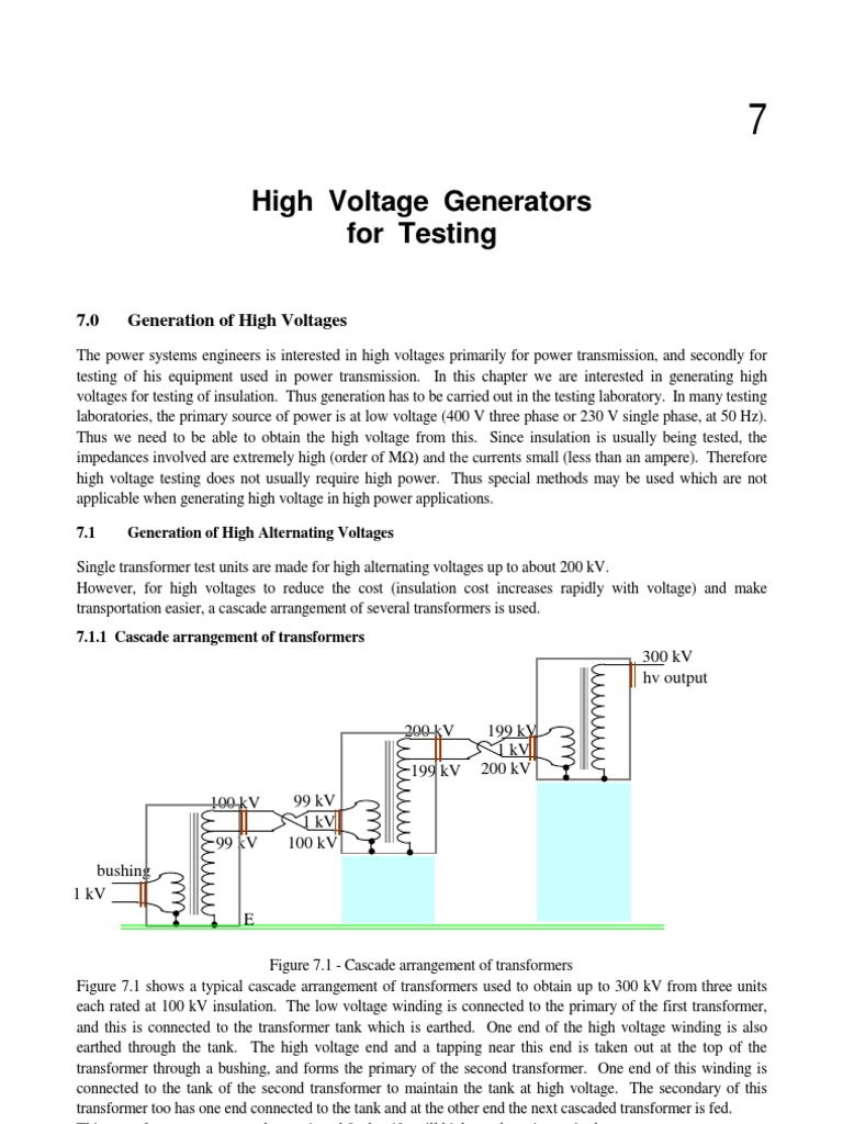High Voltage Generators Testing | PDF