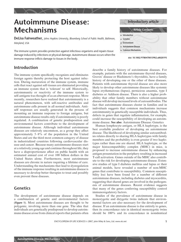Autoimmune Disease Mechanisms | PDF | Autoimmunity | Autoimmune Disease