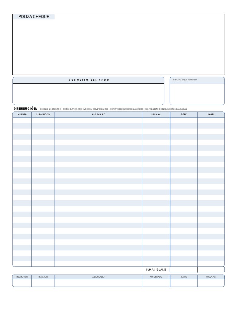 Formato: Poliza Cheque | PDF | Servicio financiero y comercial ...