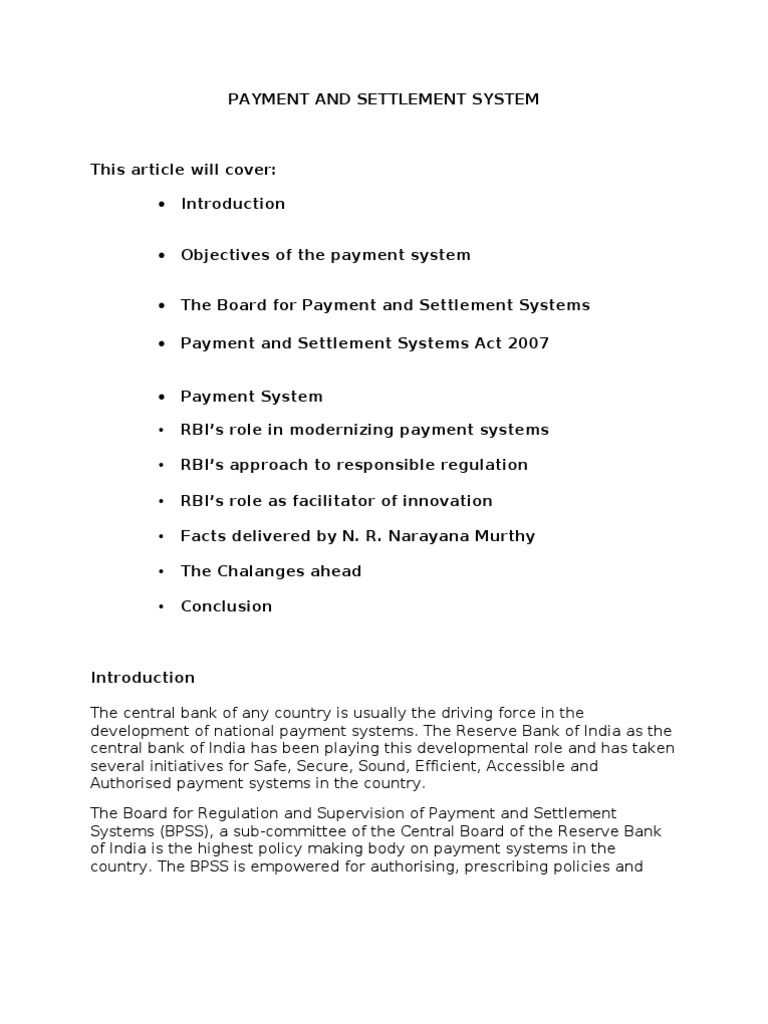 Payment & Settlement Systems | PDF | Clearing (Finance) | Cheque