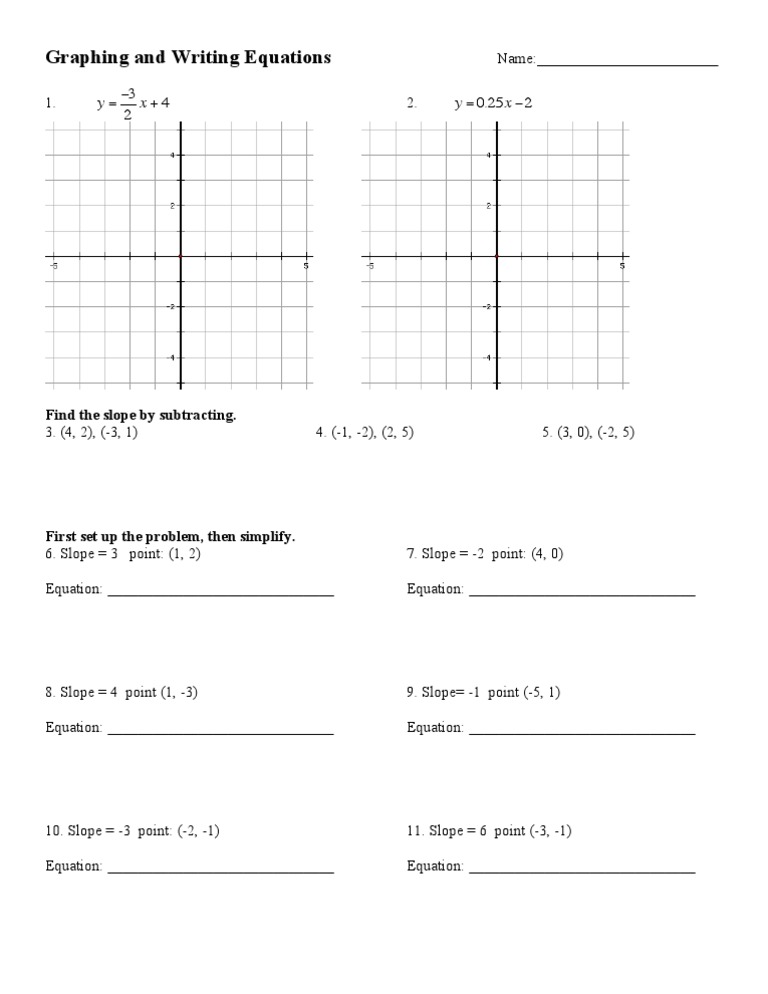 Day 6 Graphing and Writing Equations | PDF | Mathematical Objects ...