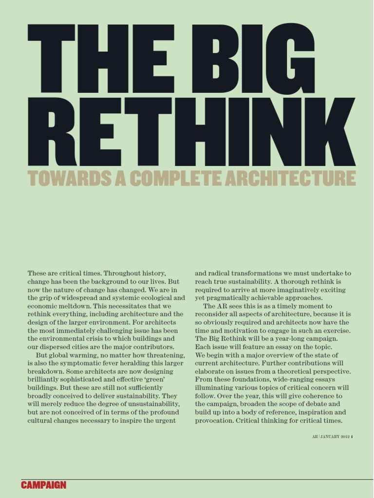 The Big Rethink - Towards A Complete Architecture | PDF | Window ...