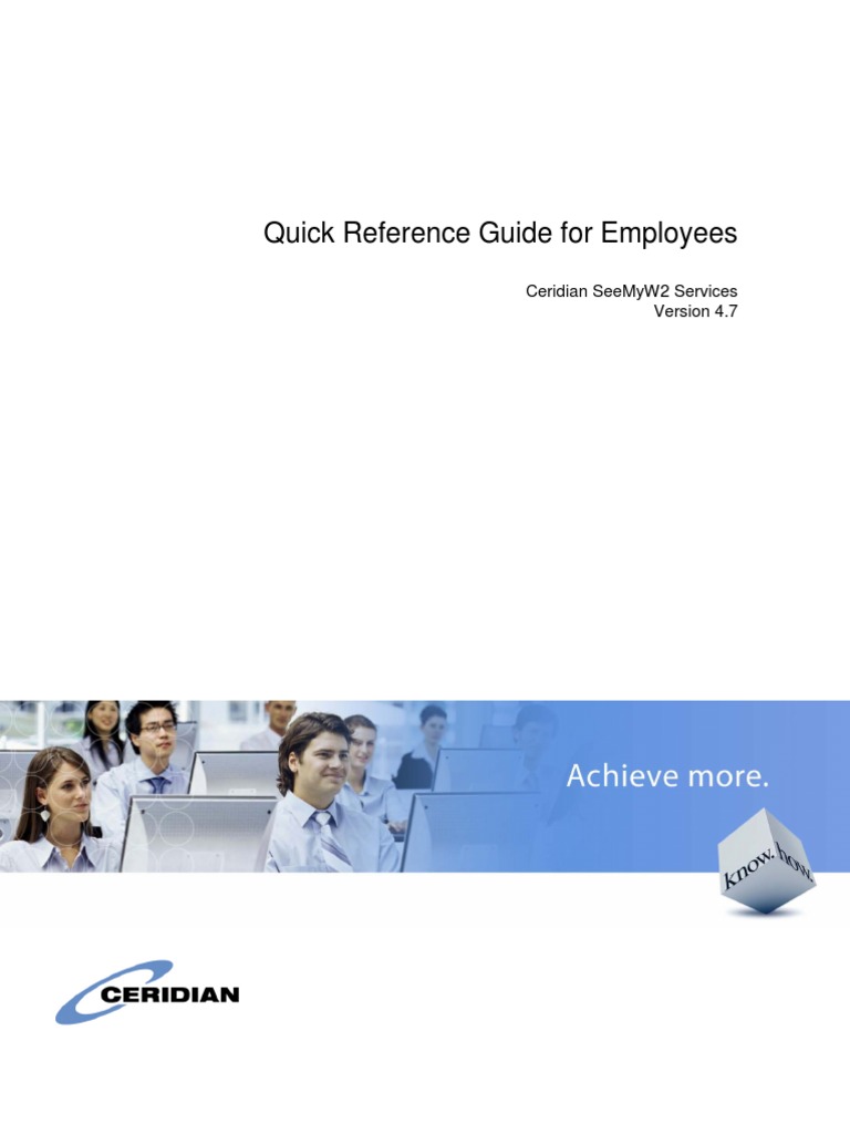 SeeMyW2 Employee Quick Reference Guide | PDF | Irs Tax Forms | Password