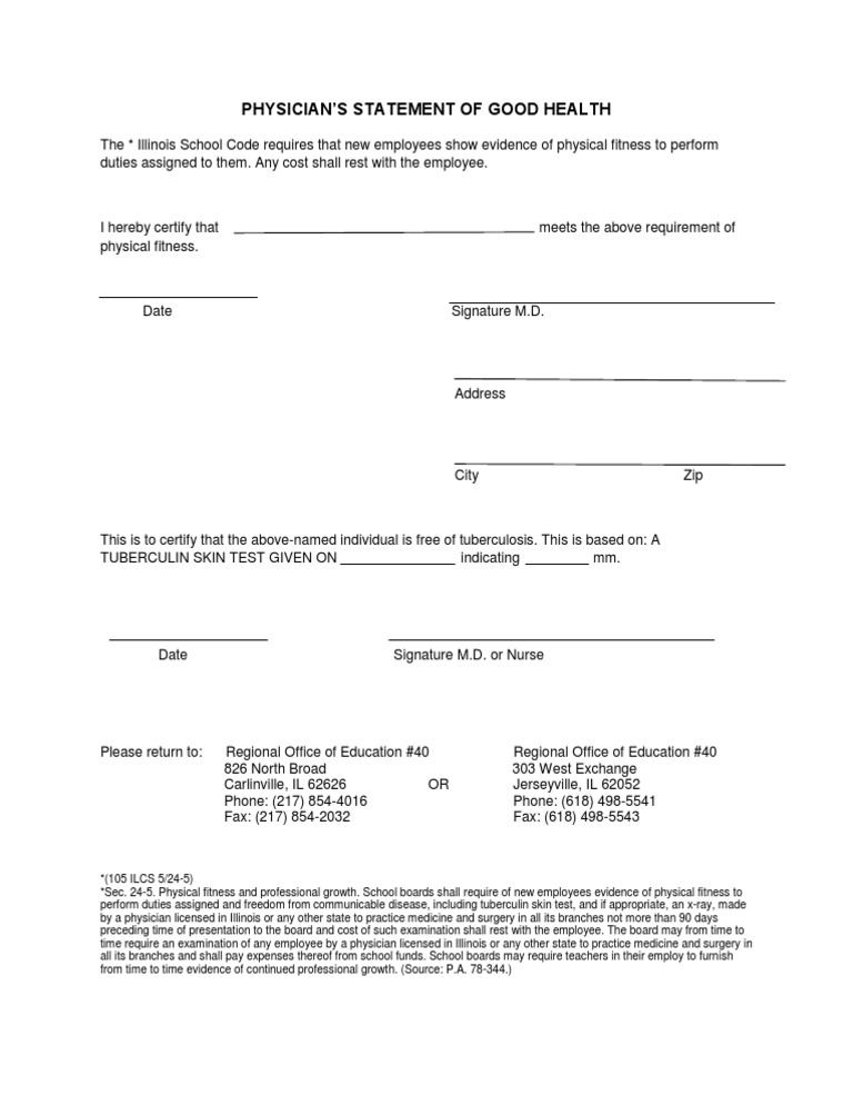 Illinois Physician's Statement Template | PDF
