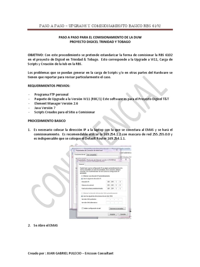 Comisionamiento RBS 6102 en Digicel T&T | PDF | Redes de computadoras ...