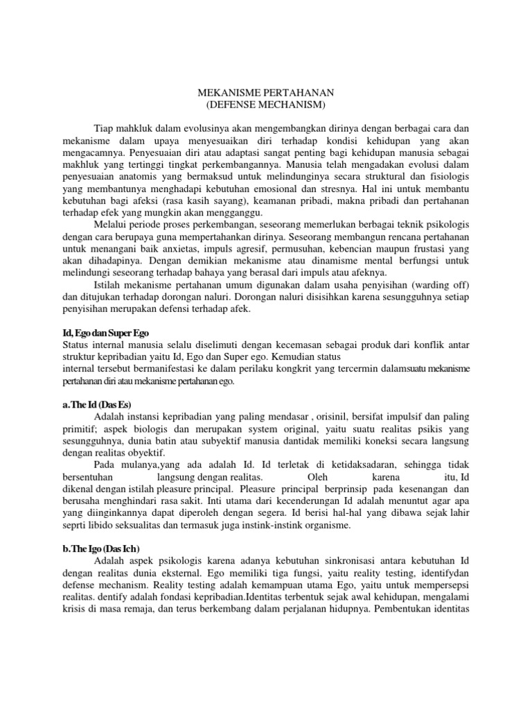 Mekanisme Pertahanan Diri dan Adaptasi Manusia | PDF