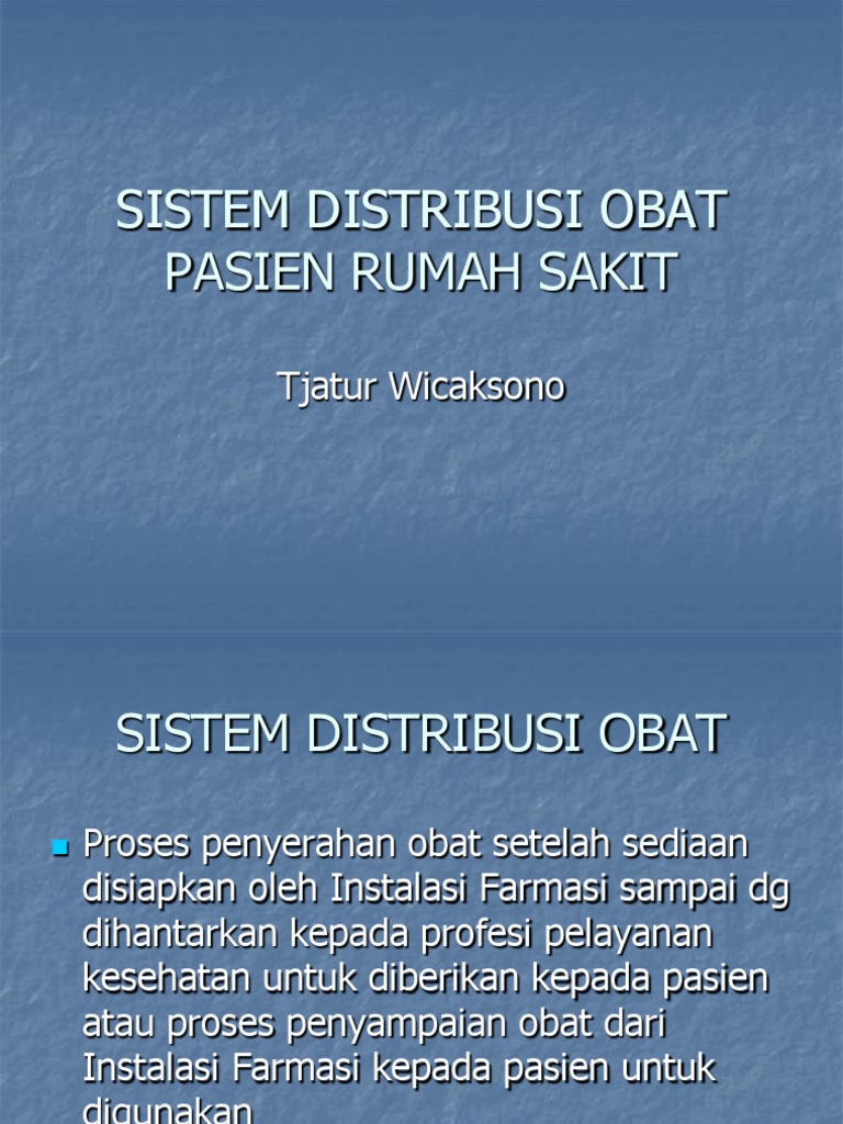 Sistem Distribusi Obat | PDF