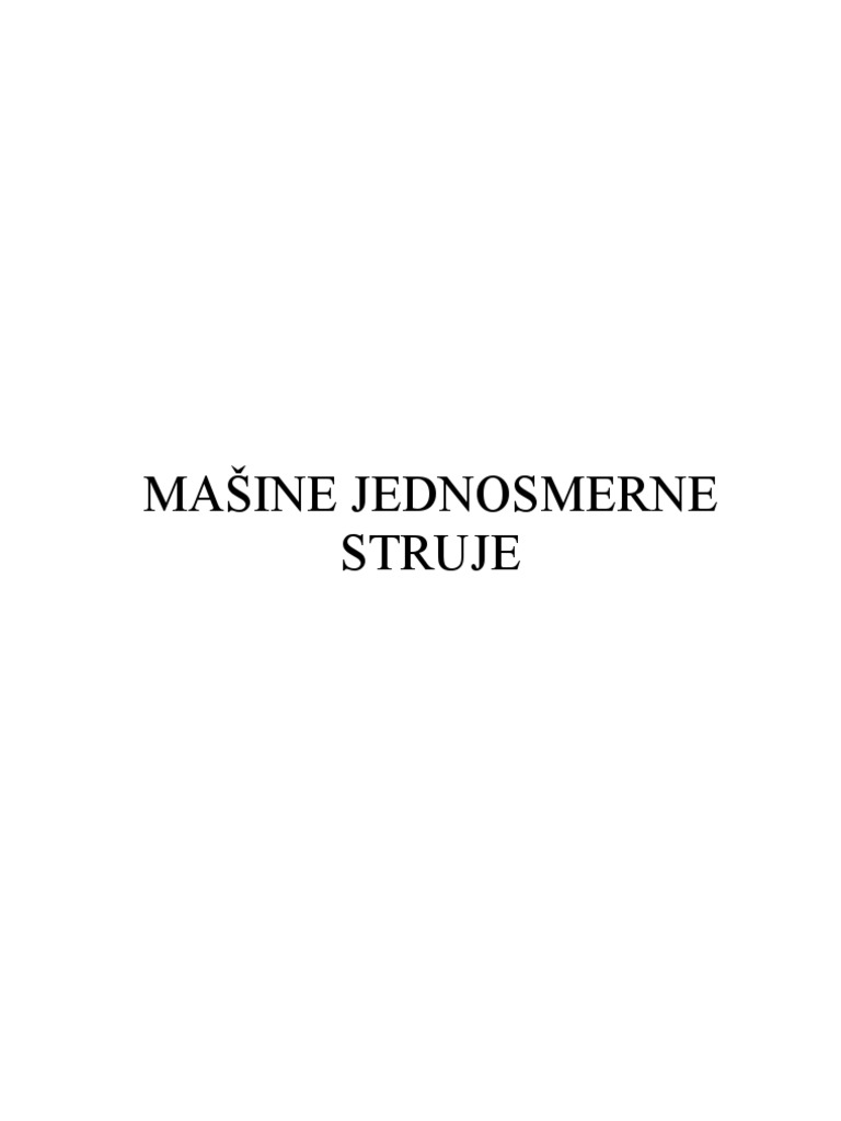 Masine Jednosmerne Struje | PDF