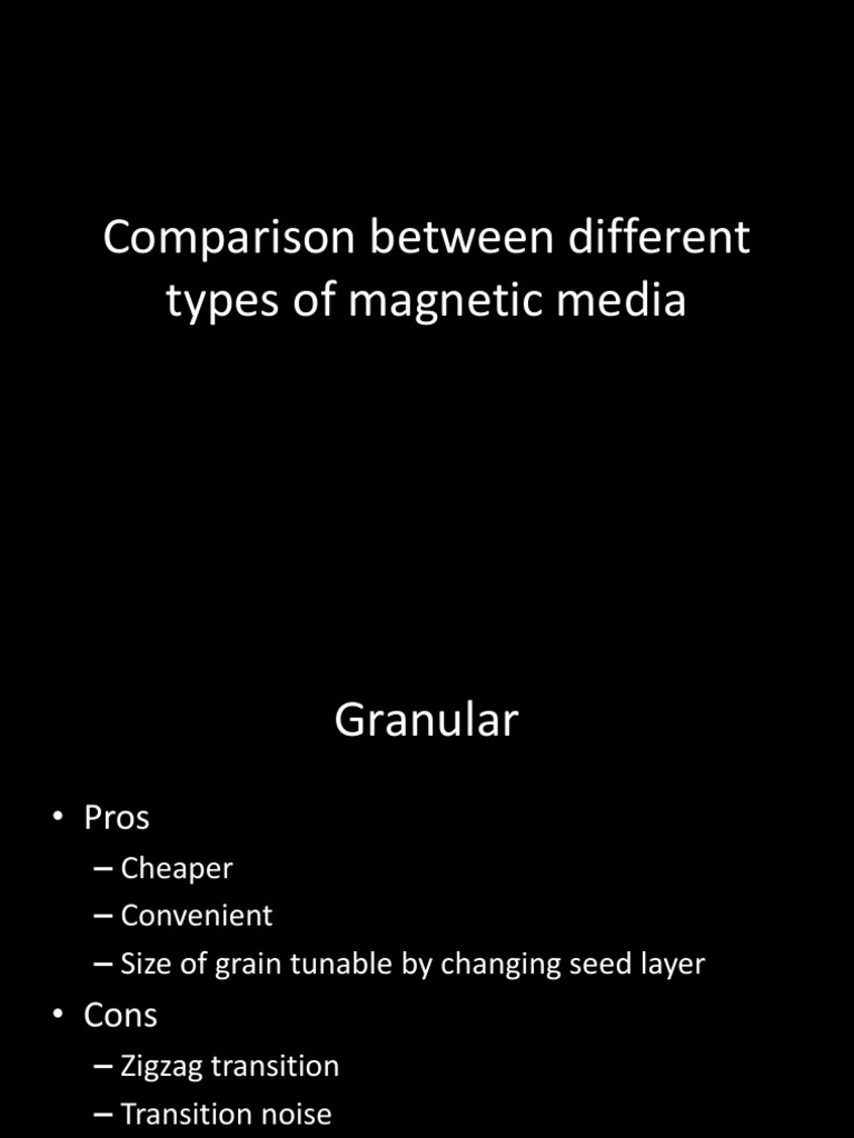 Magnetic Media Types Compared | PDF