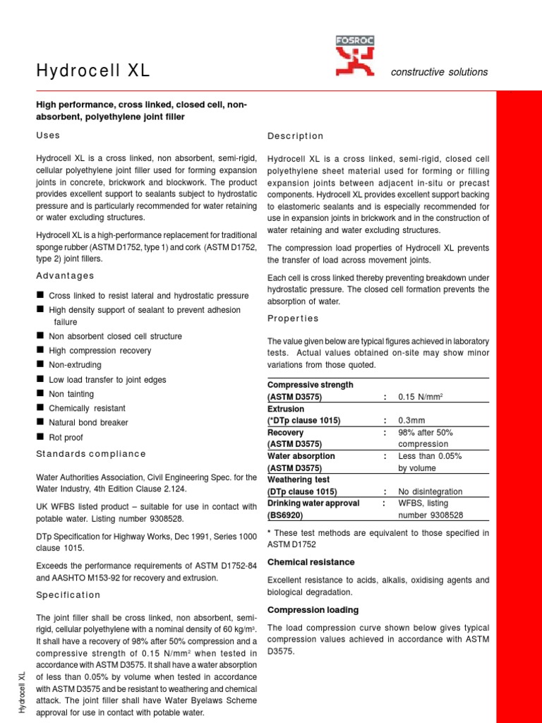 Hydrocell XL | PDF | Polyethylene | Water