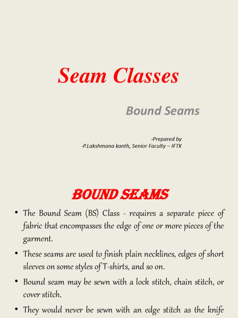 Bound Seams: Types and Uses | PDF | Home & Garden