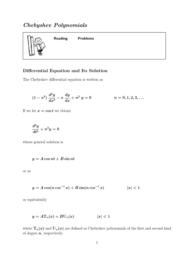 Chebyshev Equation | PDF
