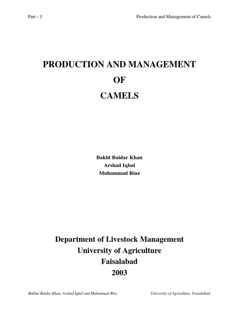 Production and Management of Camels | PDF | Camel | Livestock