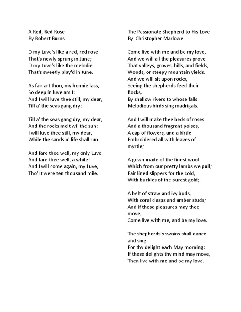 A Red Red Rose | PDF | Art | Poetry