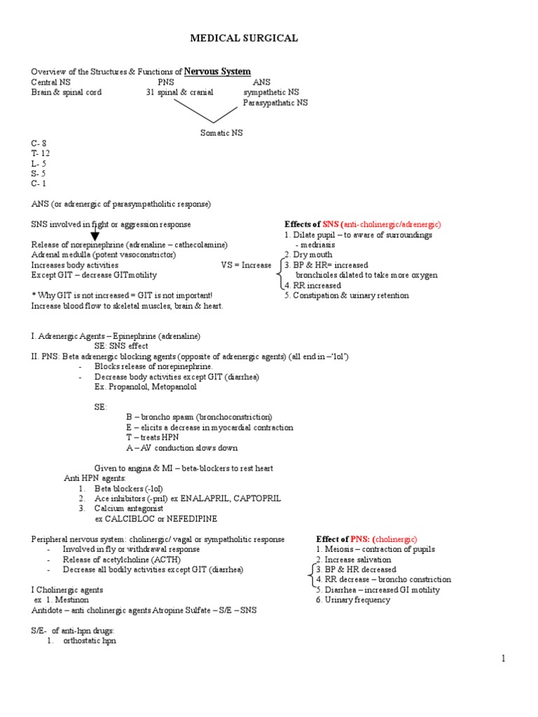 Medical-Surgical Nursing Review | PDF | Multiple Sclerosis | Cerebrum