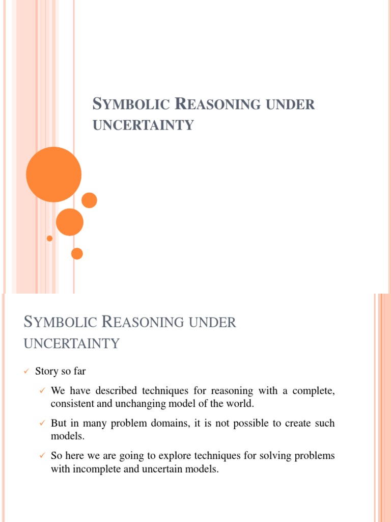 Symbolic Reasoning Under Uncertainty | PDF | Inference | Reason