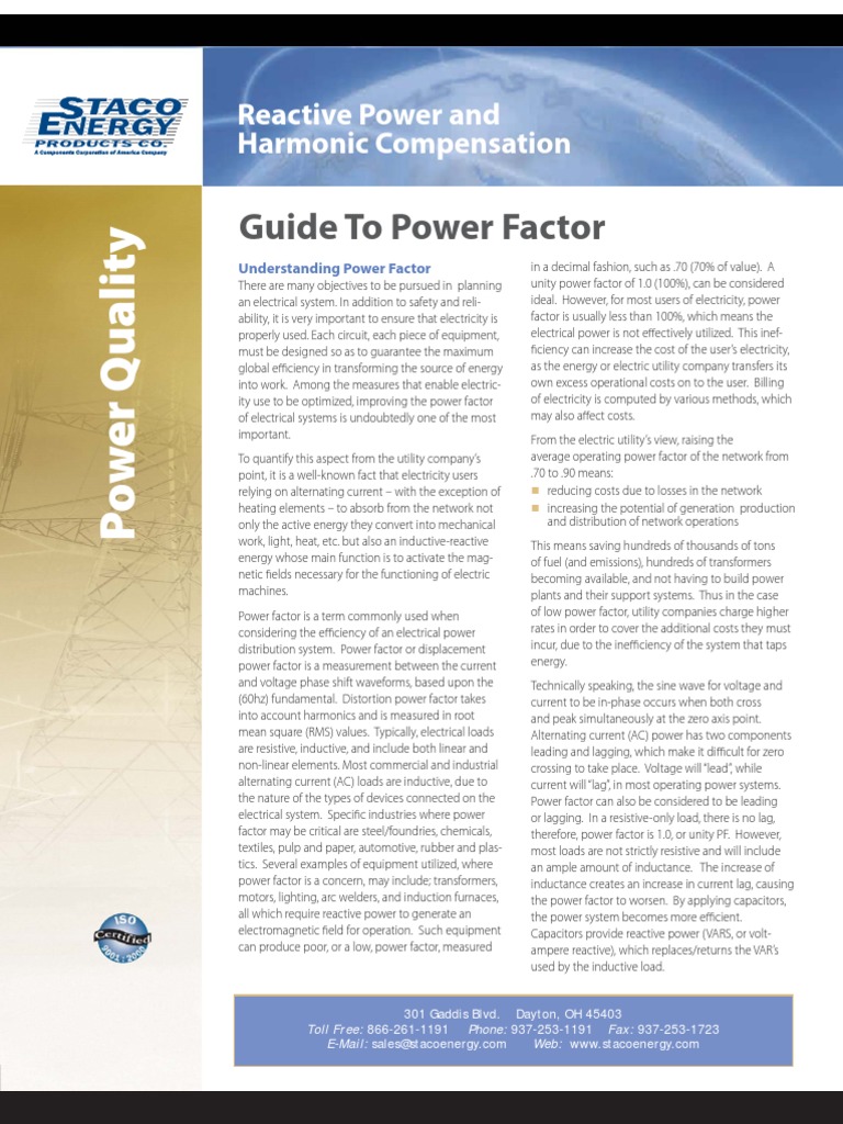Power Factor Correction | PDF | Ac Power | Capacitor