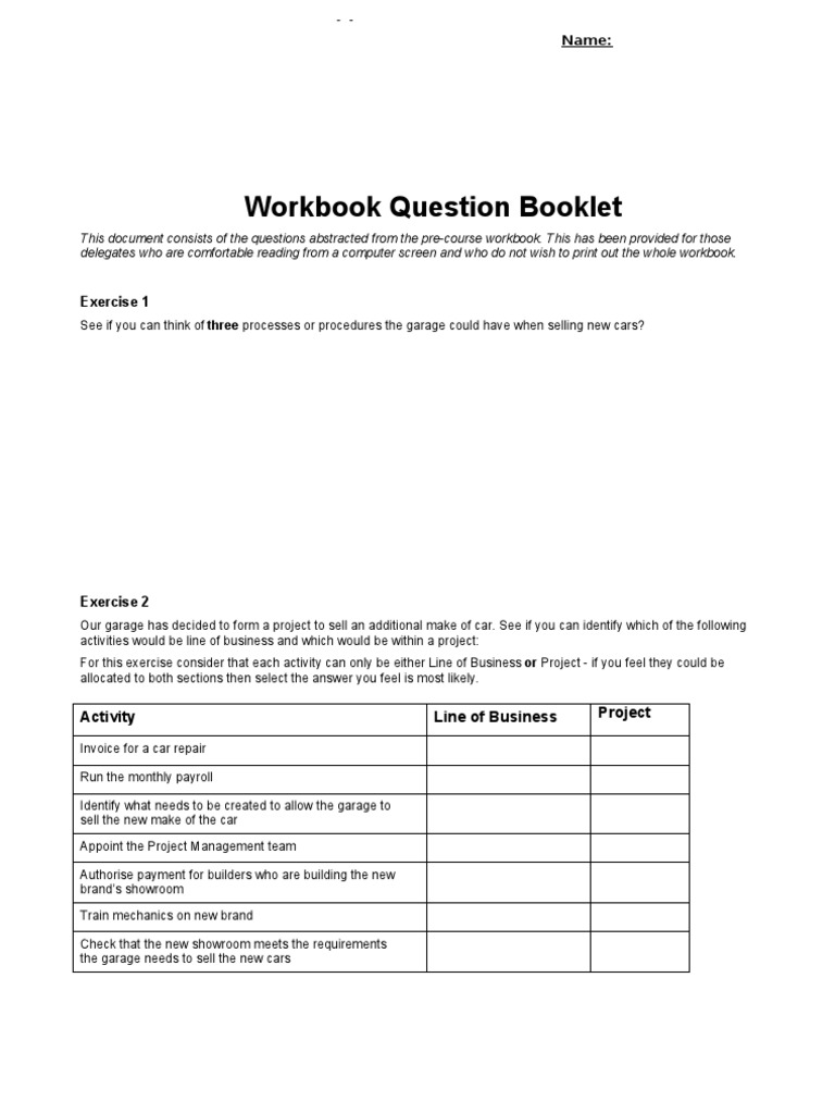 Workbook Question Booklet | PDF | Leadership | Business