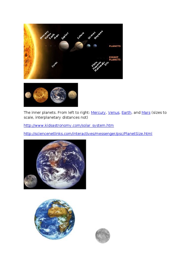 Overview of Inner Planets: Mercury to Mars | PDF | Science & Mathematics