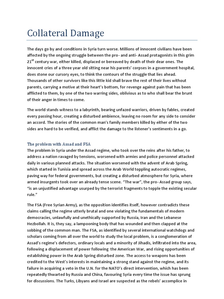 Collateral Damage: The Problem With Assad and FSA | Download Free PDF ...