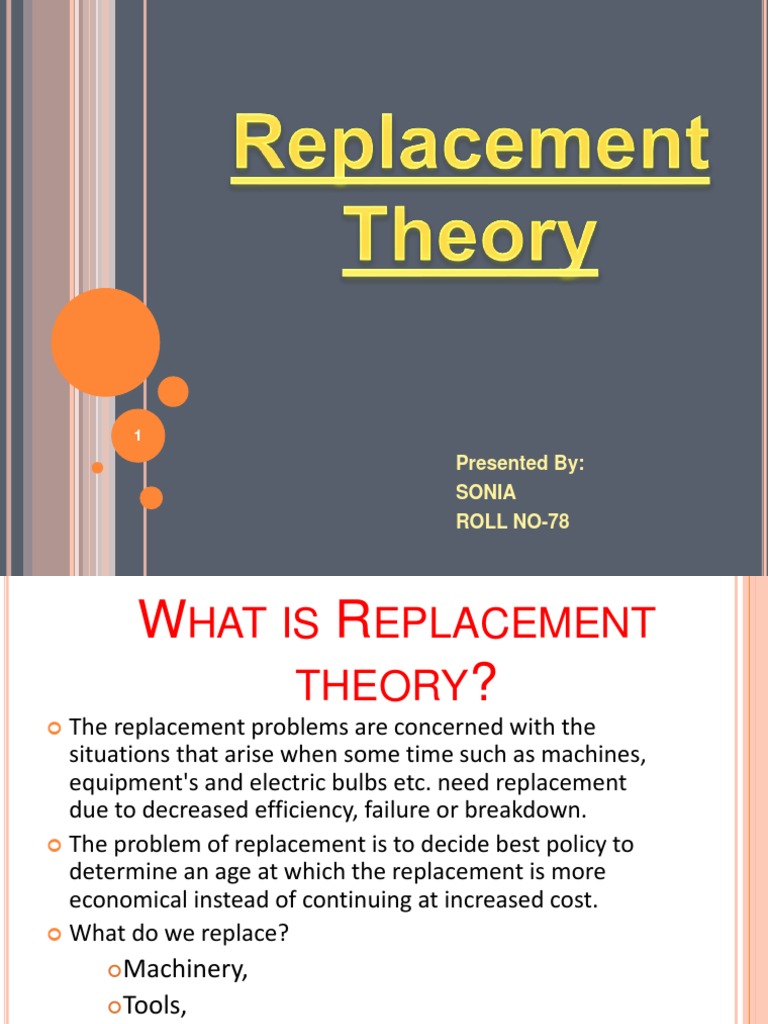 Replacement Theory | PDF | Discounted Cash Flow | Depreciation