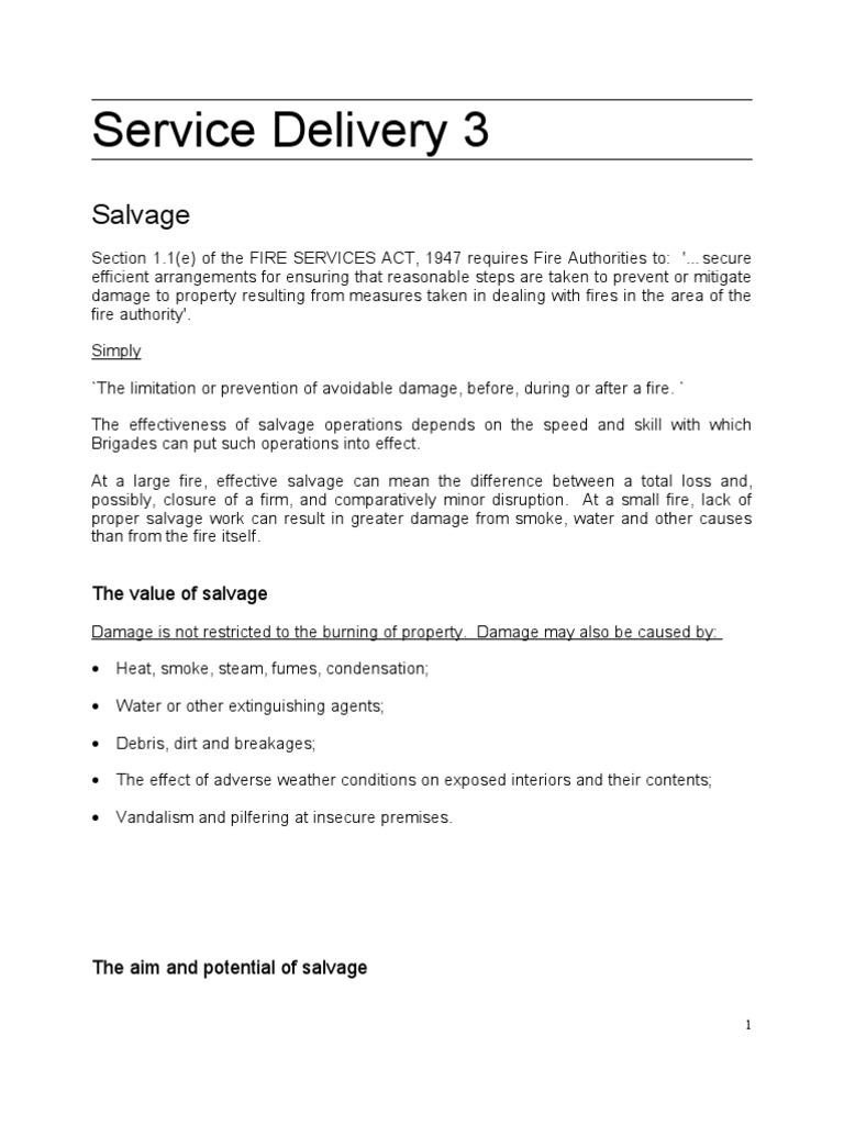 Salvage | PDF | Firefighter | Marine Salvage