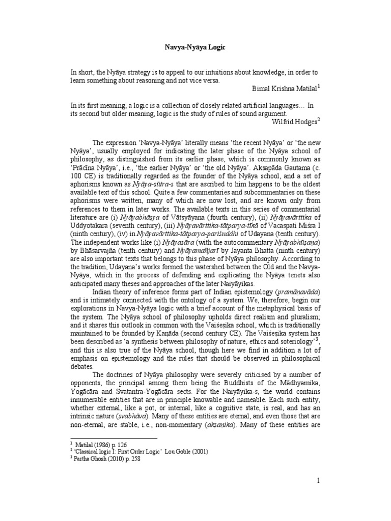 Navya Nyaya Logic | PDF | Inference | Reason
