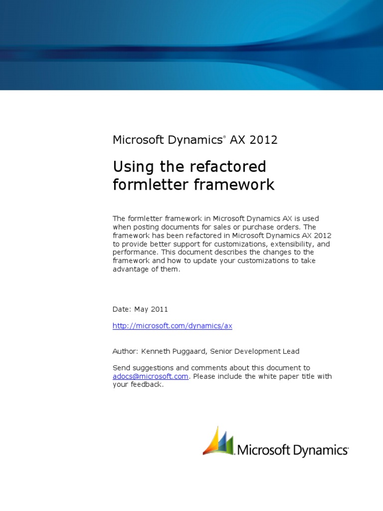 Using The Refactored Formletter Framework AX2012 | PDF | Class (Computer Programming) | Hierarchy