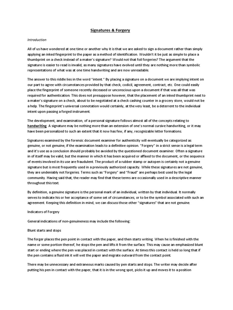 Signature Forgery | PDF | Signature | Authentication