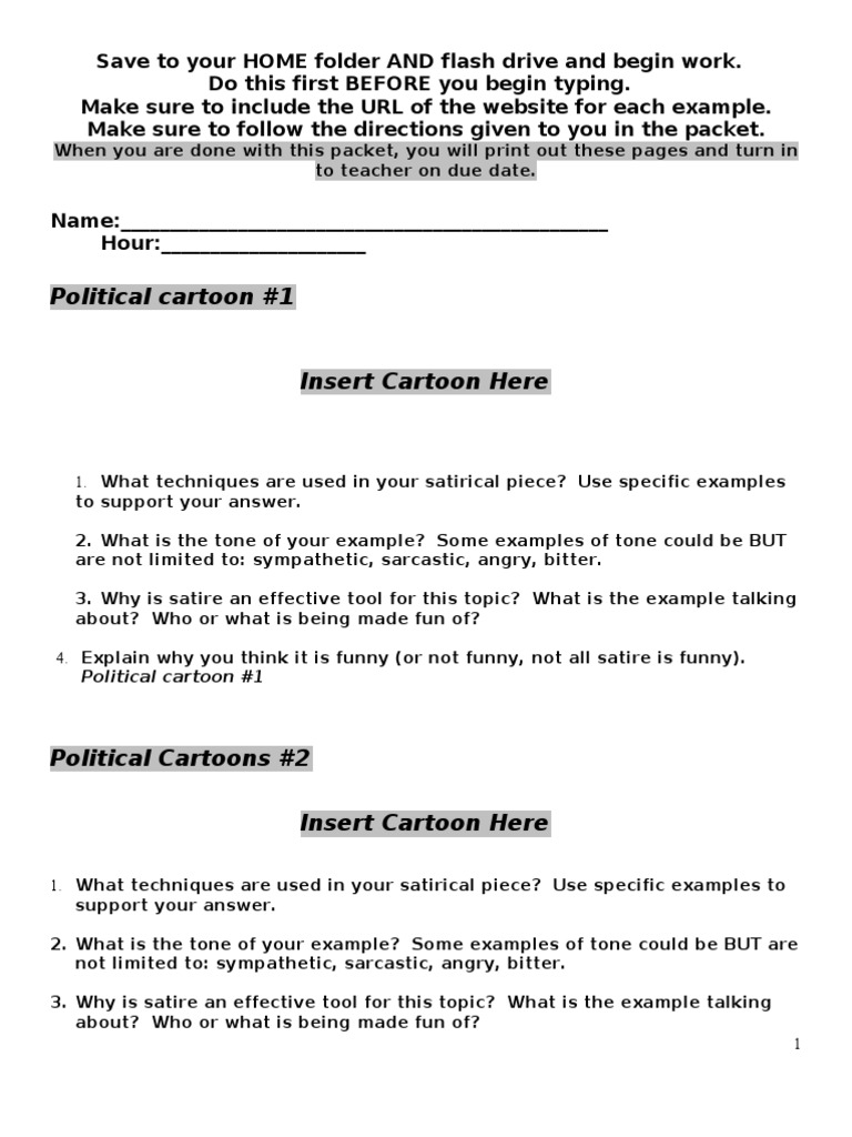 Satire Analysis and Scavenger Hunt Guide | PDF | Satire | Cartoon