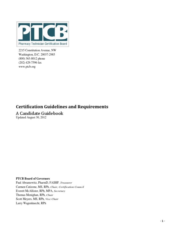 PTCB Guidebook 08-30-12 | PDF | Pharmacy | Test (Assessment)