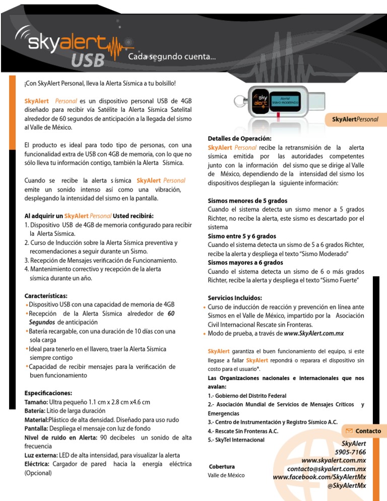 Sky Alert | Descargar gratis PDF | USB | Temblores