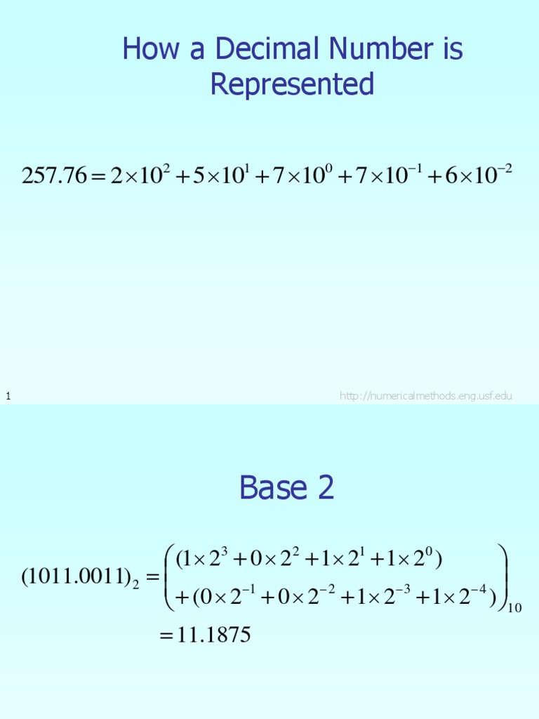 How A Decimal Number Is Represented | PDF