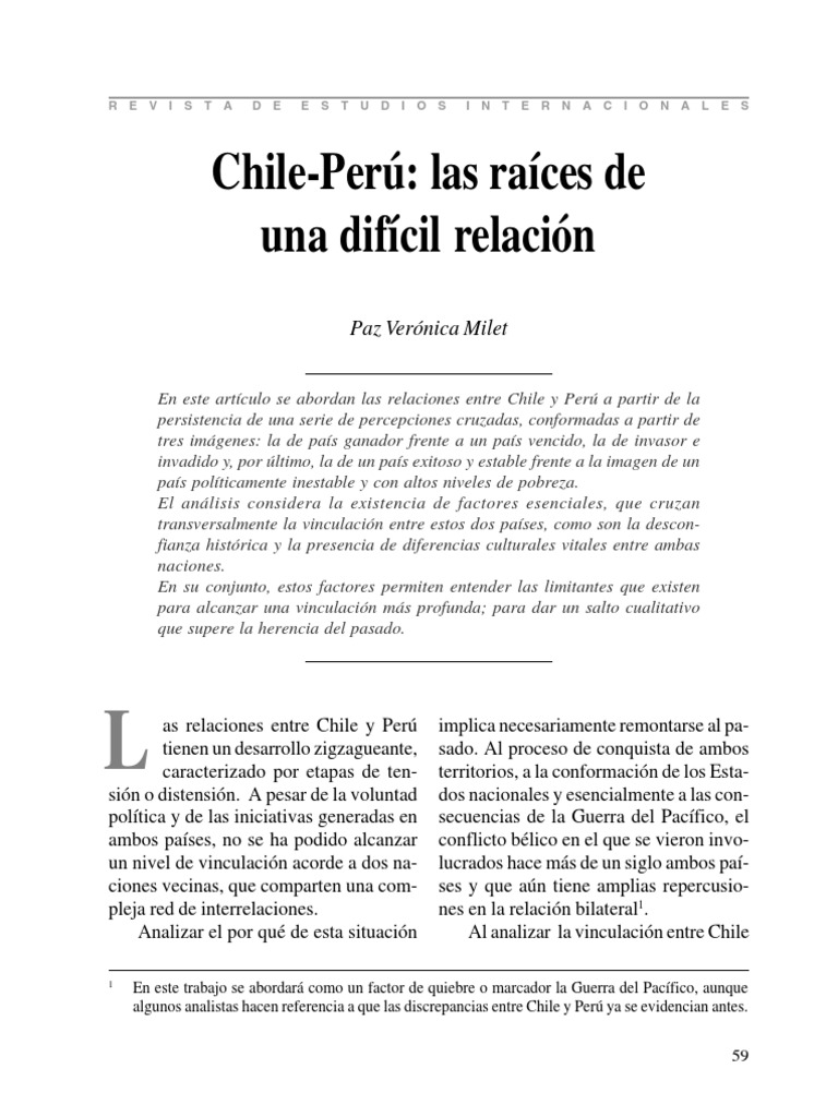 Relacion Chile y Peru | PDF | Perú | Chile