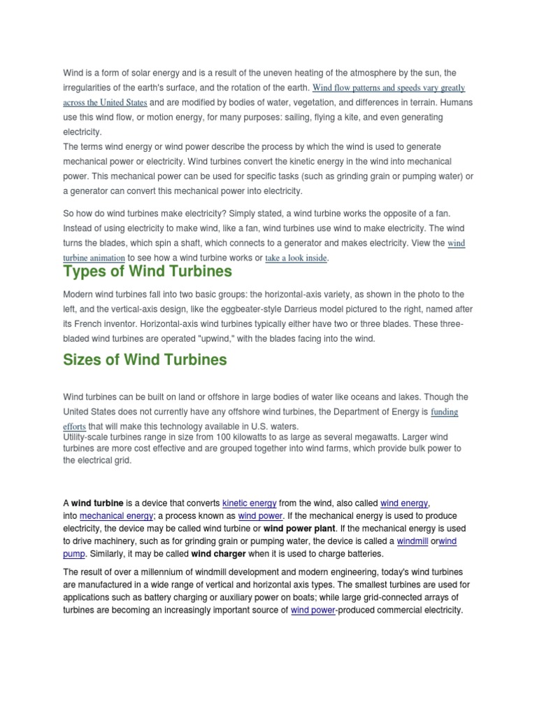 Types of Wind Turbines: Wind Flow Patterns and Speeds Vary Greatly ...