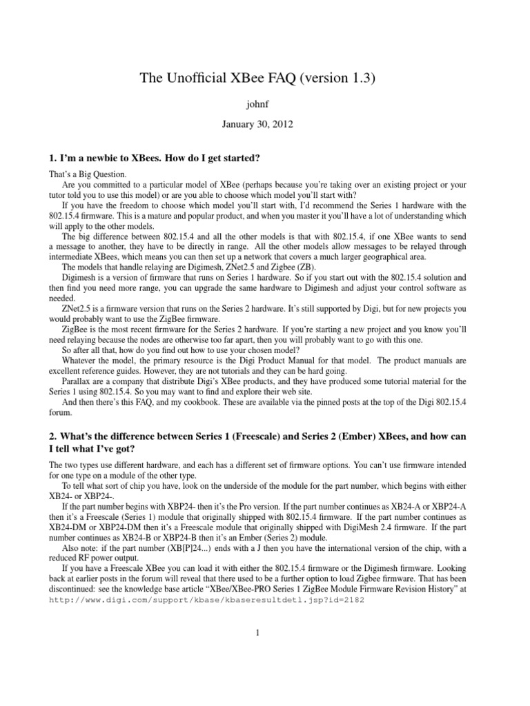 Xbee Faq | PDF | Modem | Application Programming Interface