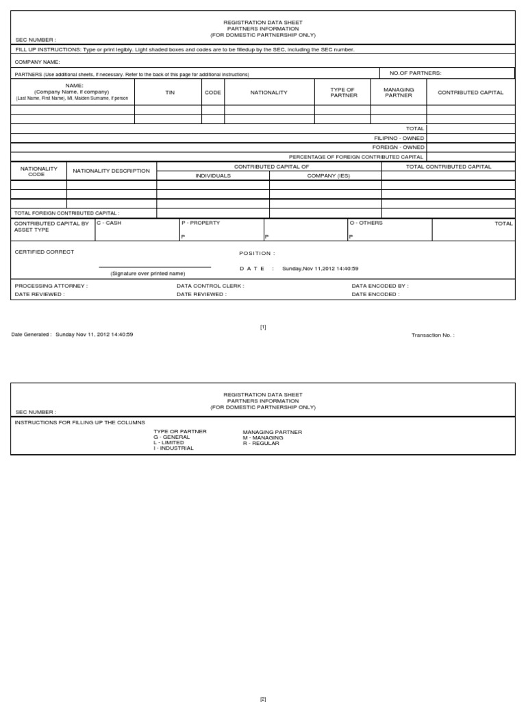 Domestic Partnership Registration Form | PDF