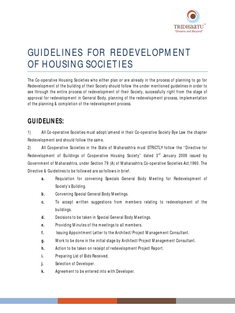 Society Redevelopment Guideline | PDF | Architect | Specification (Technical Standard)