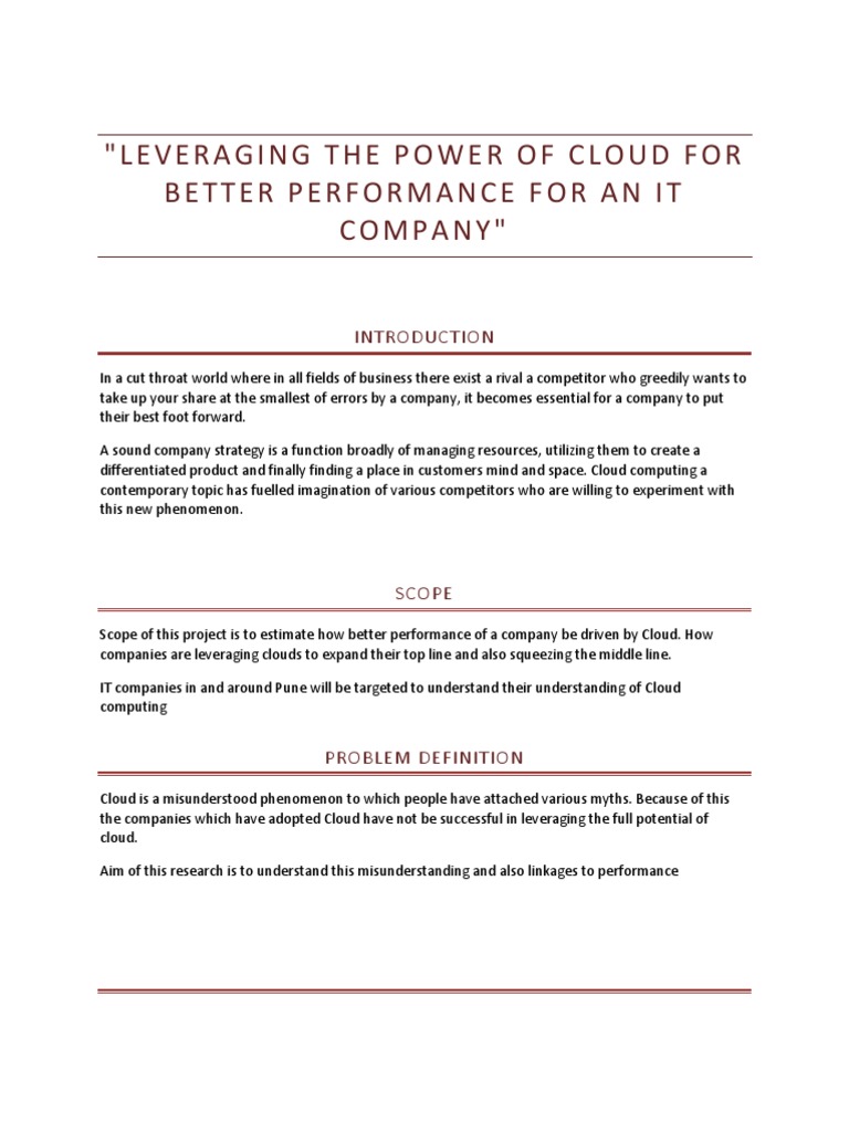 Synopsis Cloud Computing Vijeta B63 | PDF | Cloud Computing | Recession