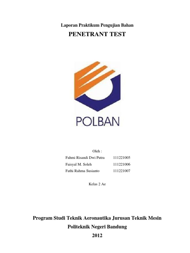 Laporan Praktikum Penetrant Test NDT | PDF