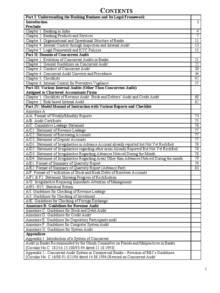 Manual On Concurrent Audit of Banks | PDF | Reserve Bank Of India ...