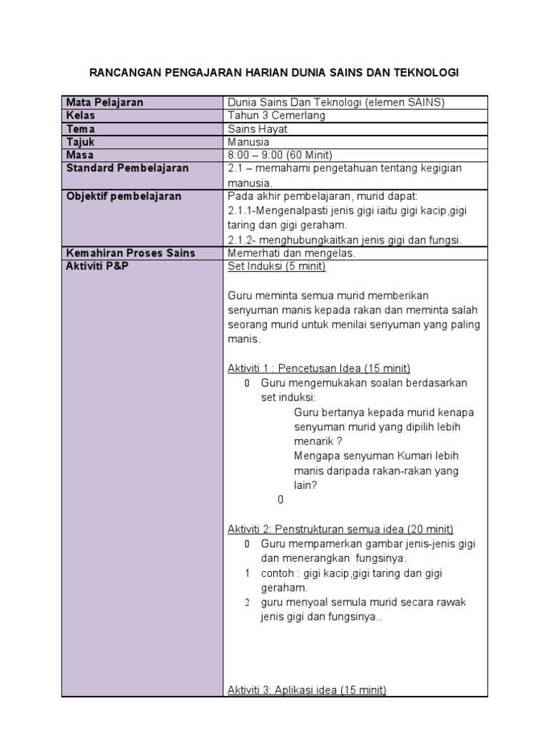 RPH DST TH 3 Kum 1 | PDF