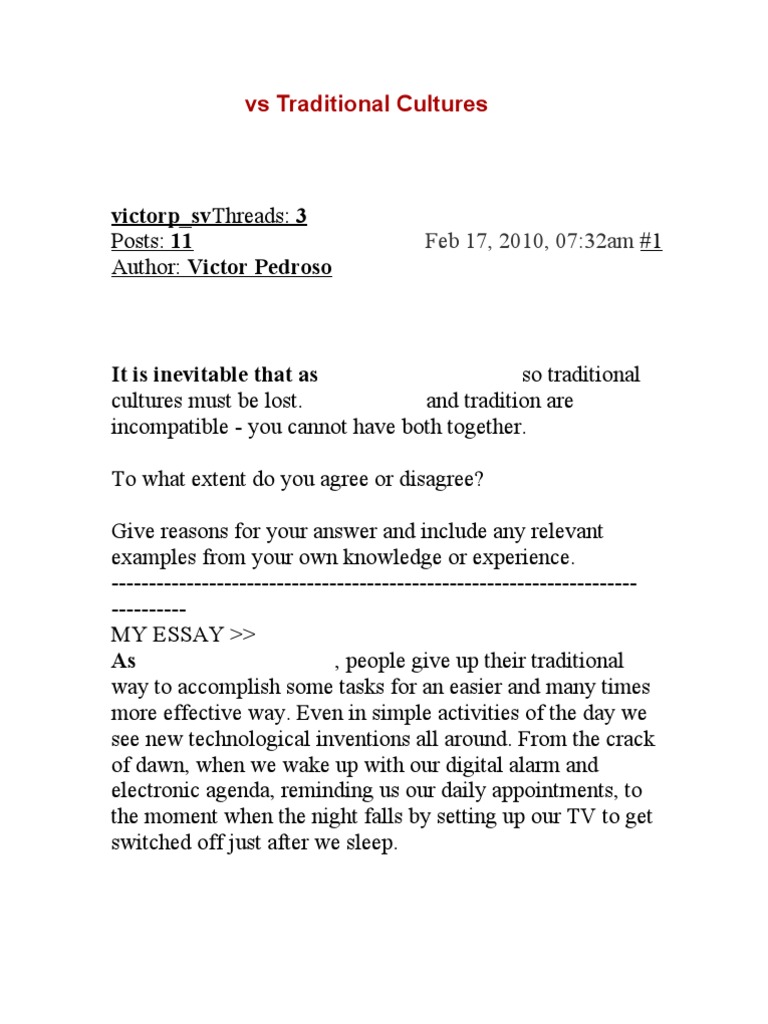 Technology Vs Traditional Cultures | PDF | Traditions | Surveillance